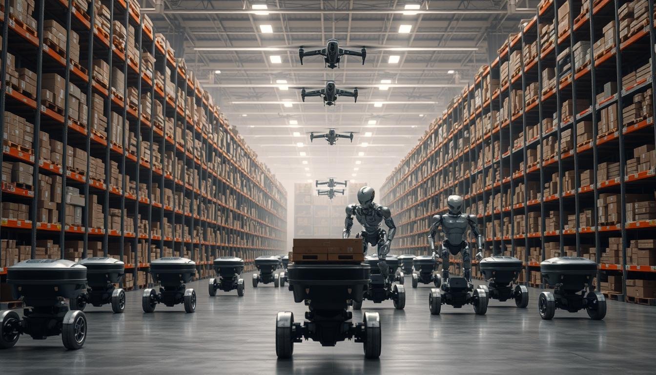 Warehouse robotics, autonomous drones, humanoid robots